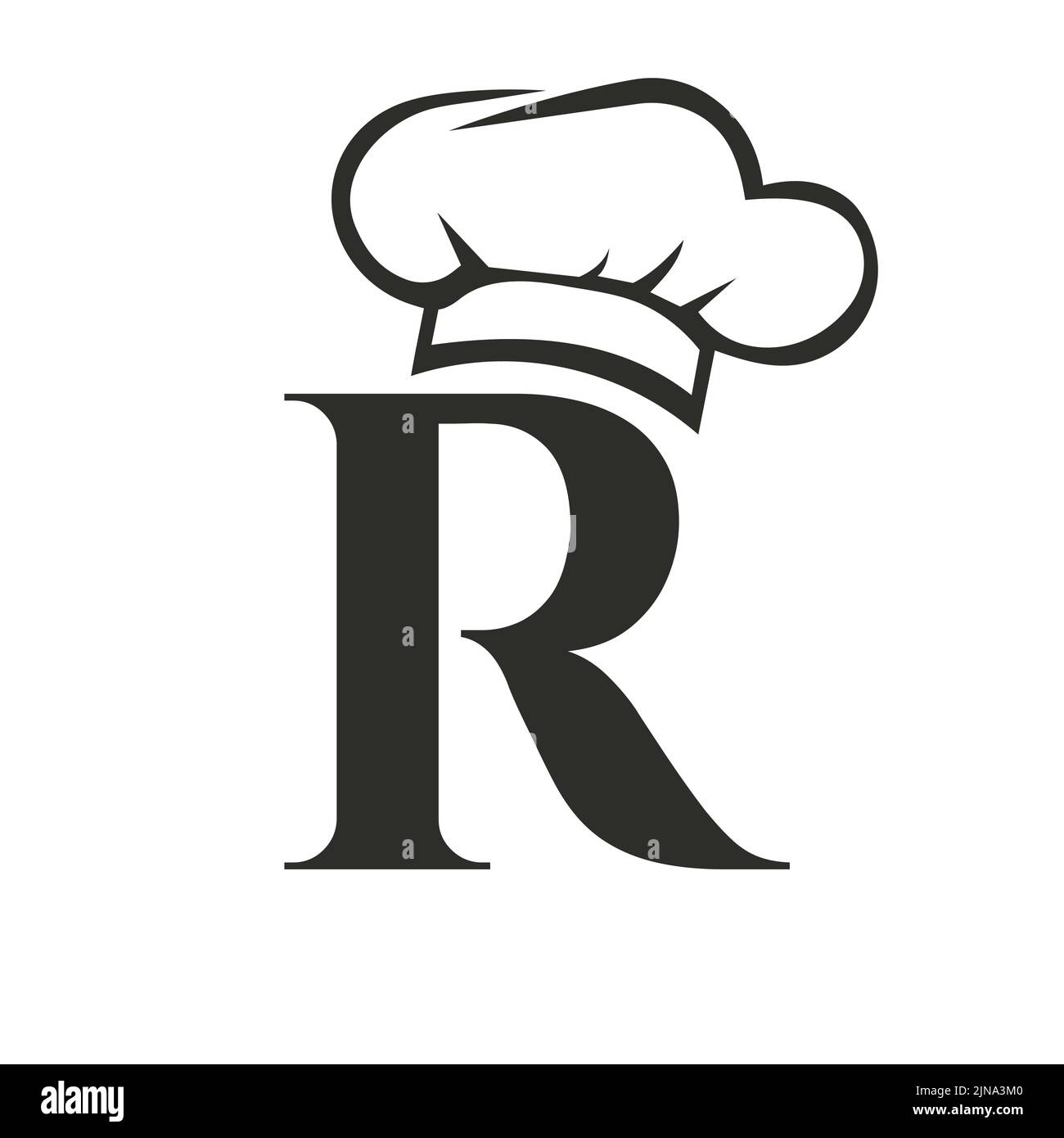 Letter R Restaurant Logo Concept with Chef Hat Vector Template. Restaurant Chef Hat Logo Symbol ...