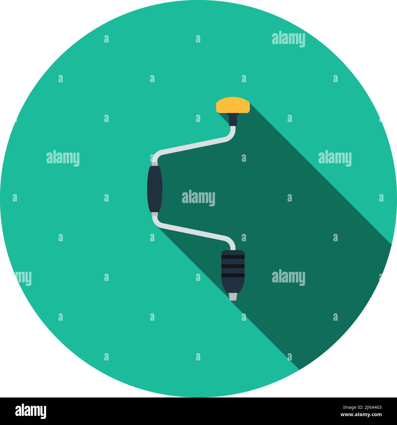 Auger Icon. Flat Circle Stencil Design With Long Shadow. Vector ...
