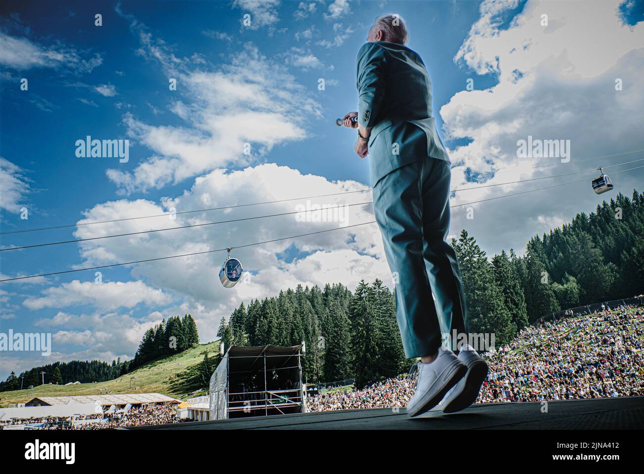 Flumserberg, Switzerland. 31st, July 2022. The Swiss schlager band Die ...