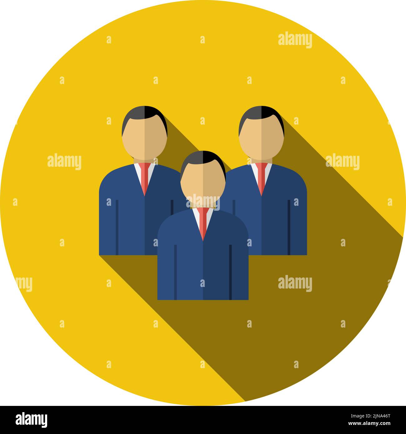 Corporate Team Icon. Flat Circle Stencil Design With Long Shadow ...