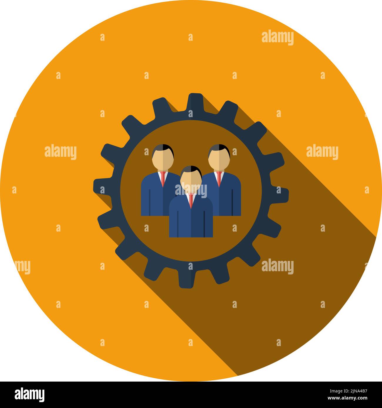 Teamwork Icon. Flat Circle Stencil Design With Long Shadow. Vector ...