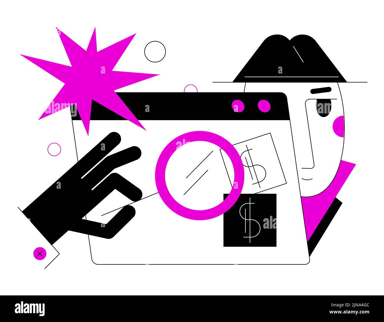 Online security and fraud - colorful flat design style illustration ...