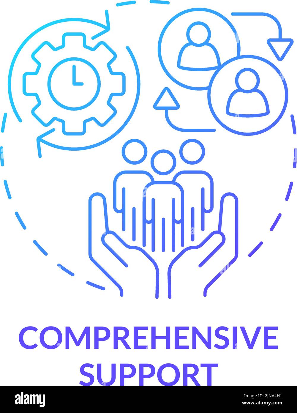 Comprehensive support blue gradient concept icon Stock Vector Image ...