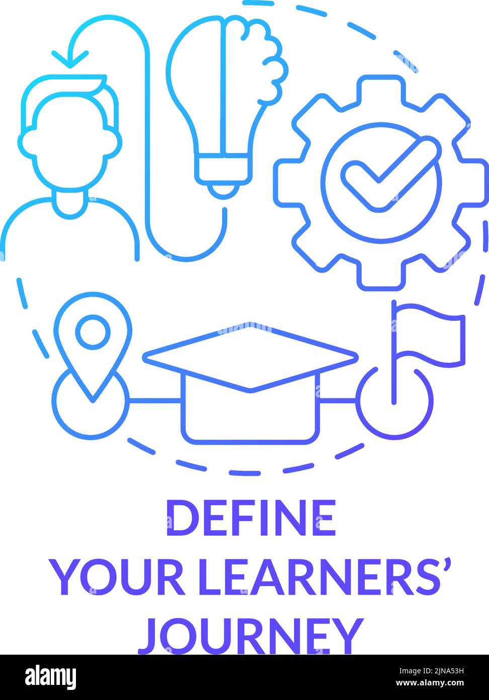 Define learners journey blue gradient concept icon Stock Vector Image ...