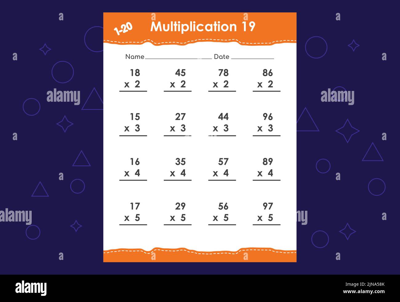 Basic math multiplication for kids. An educational worksheet for kids ...