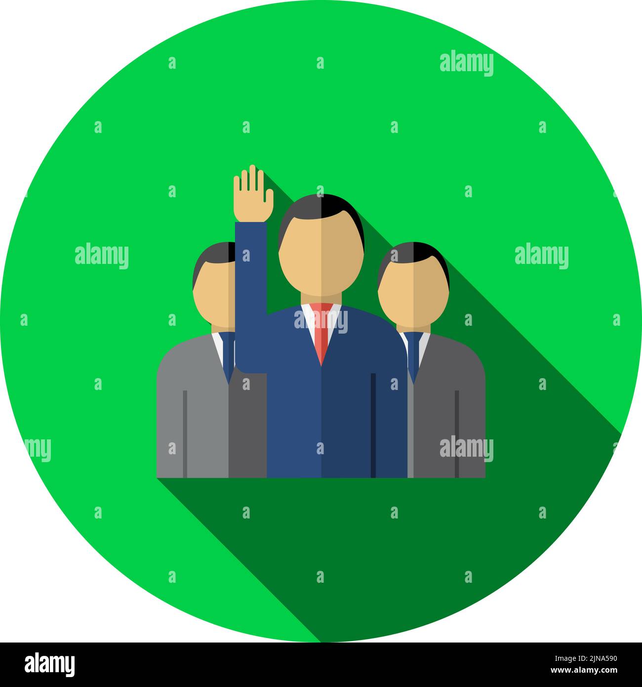 Voting Man With Men Behind Icon. Flat Circle Stencil Design With Long ...