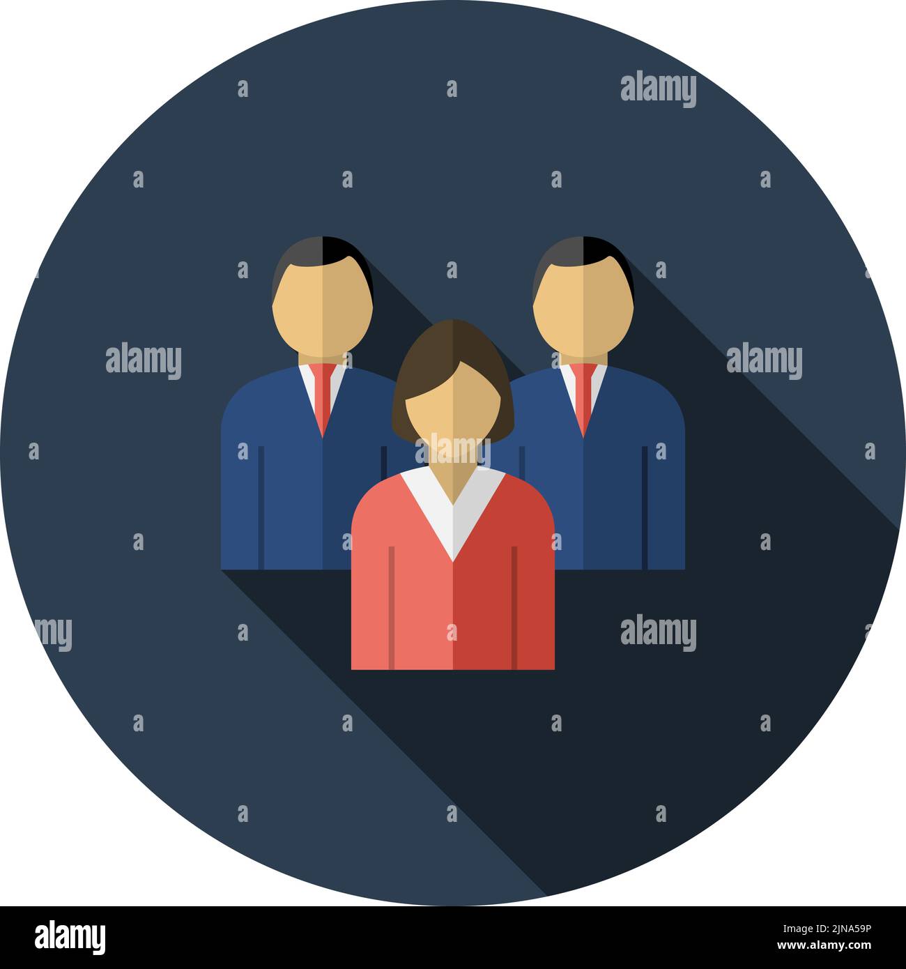 Corporate Team Icon. Flat Circle Stencil Design With Long Shadow ...