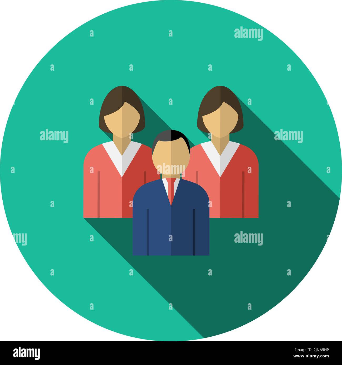 Corporate Team Icon. Flat Circle Stencil Design With Long Shadow ...