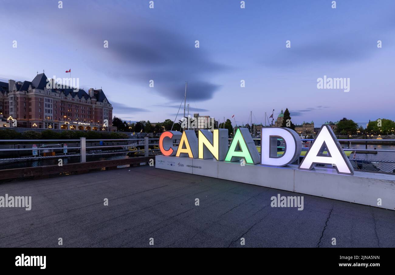 Canada Sign with Legislative Assembly of British Columbia and The ...