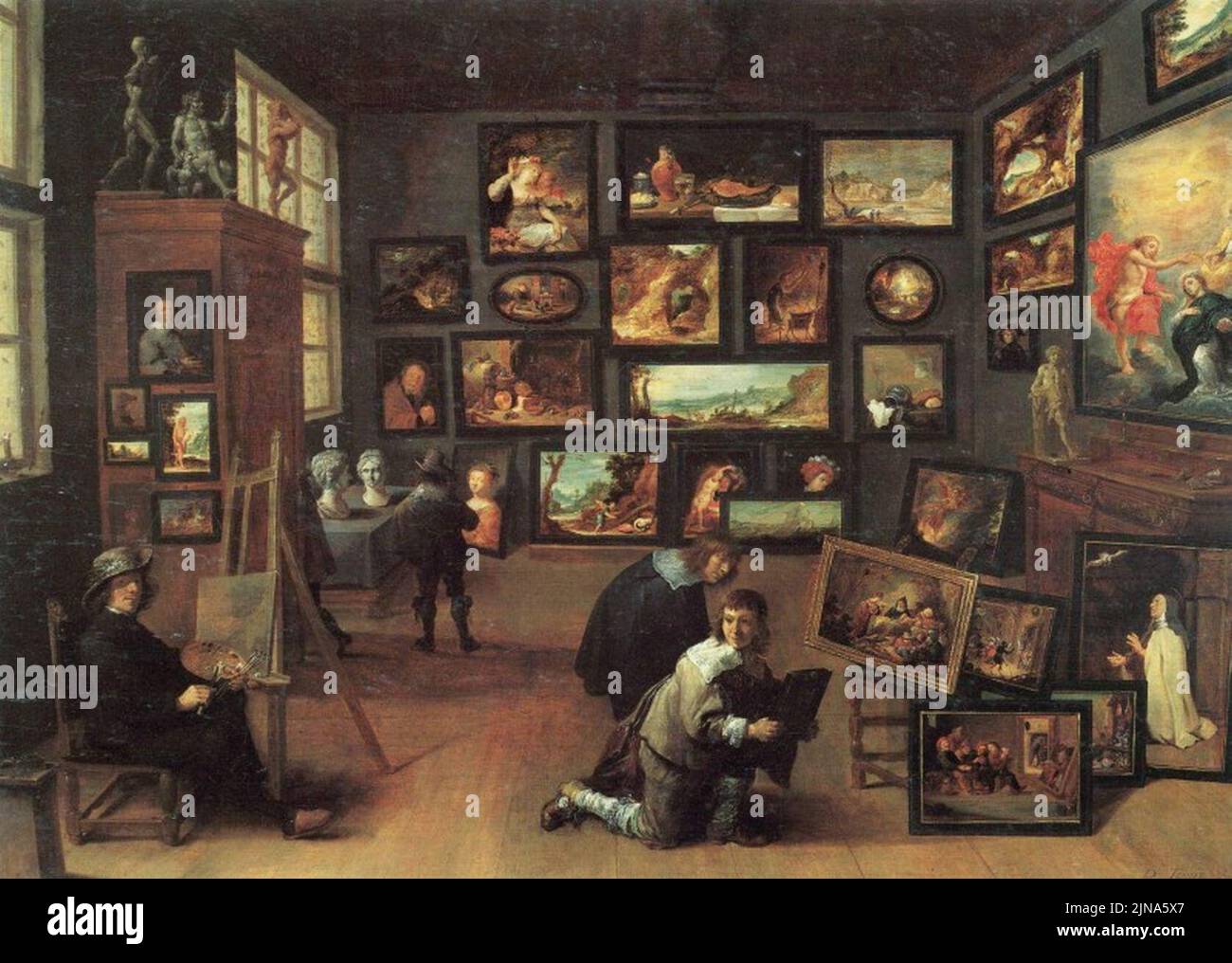 David Teniers (II) - The artist in his studio (1635 Stock Photo - Alamy