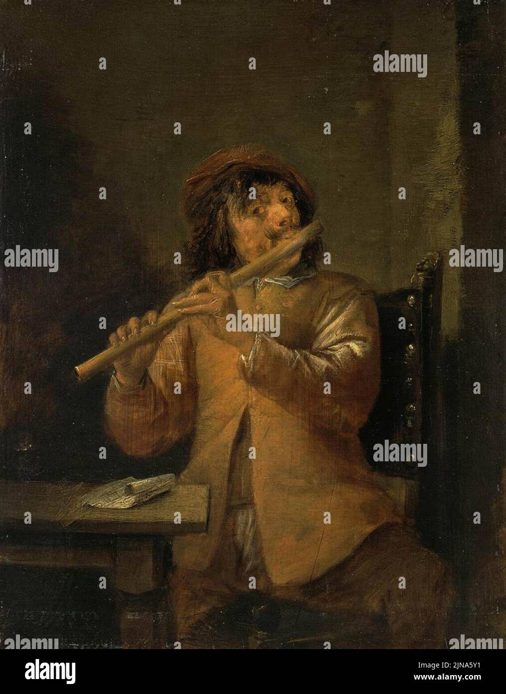 David Teniers (II) - The Flautist Stock Photo - Alamy
