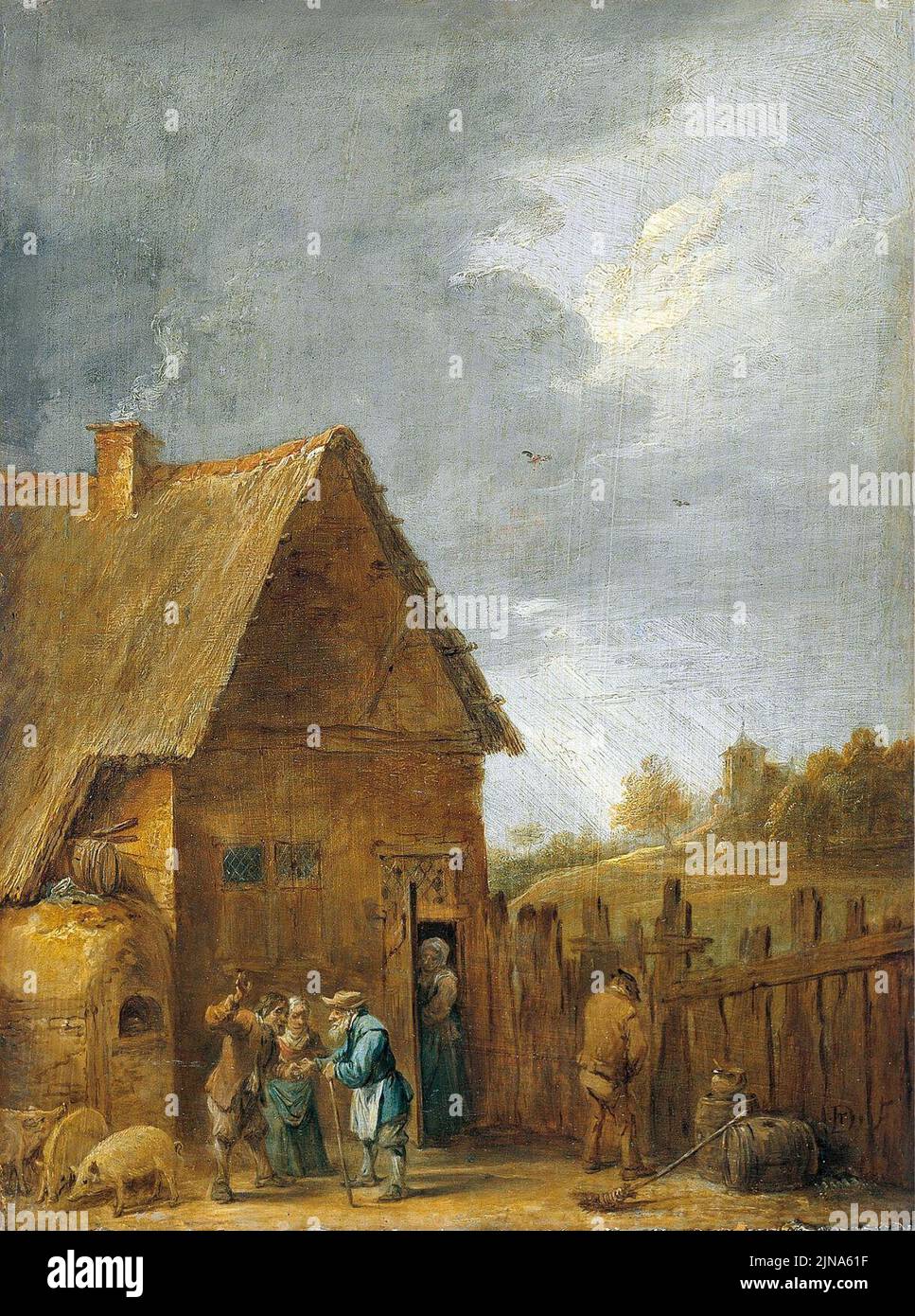 David Teniers (II) - Yard of Peasant House (1640s Stock Photo - Alamy