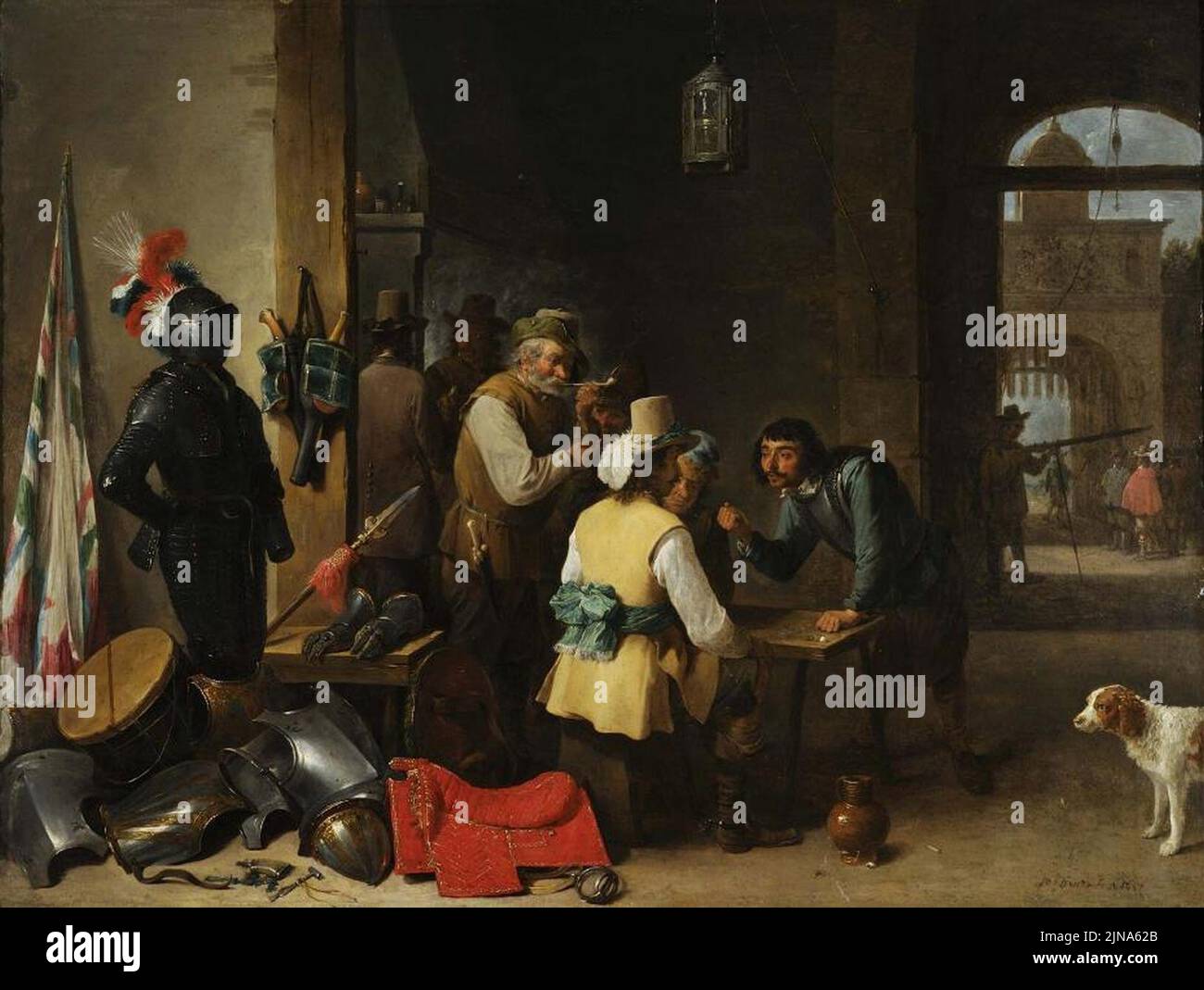 David Teniers II - A guardroom interior Stock Photo - Alamy