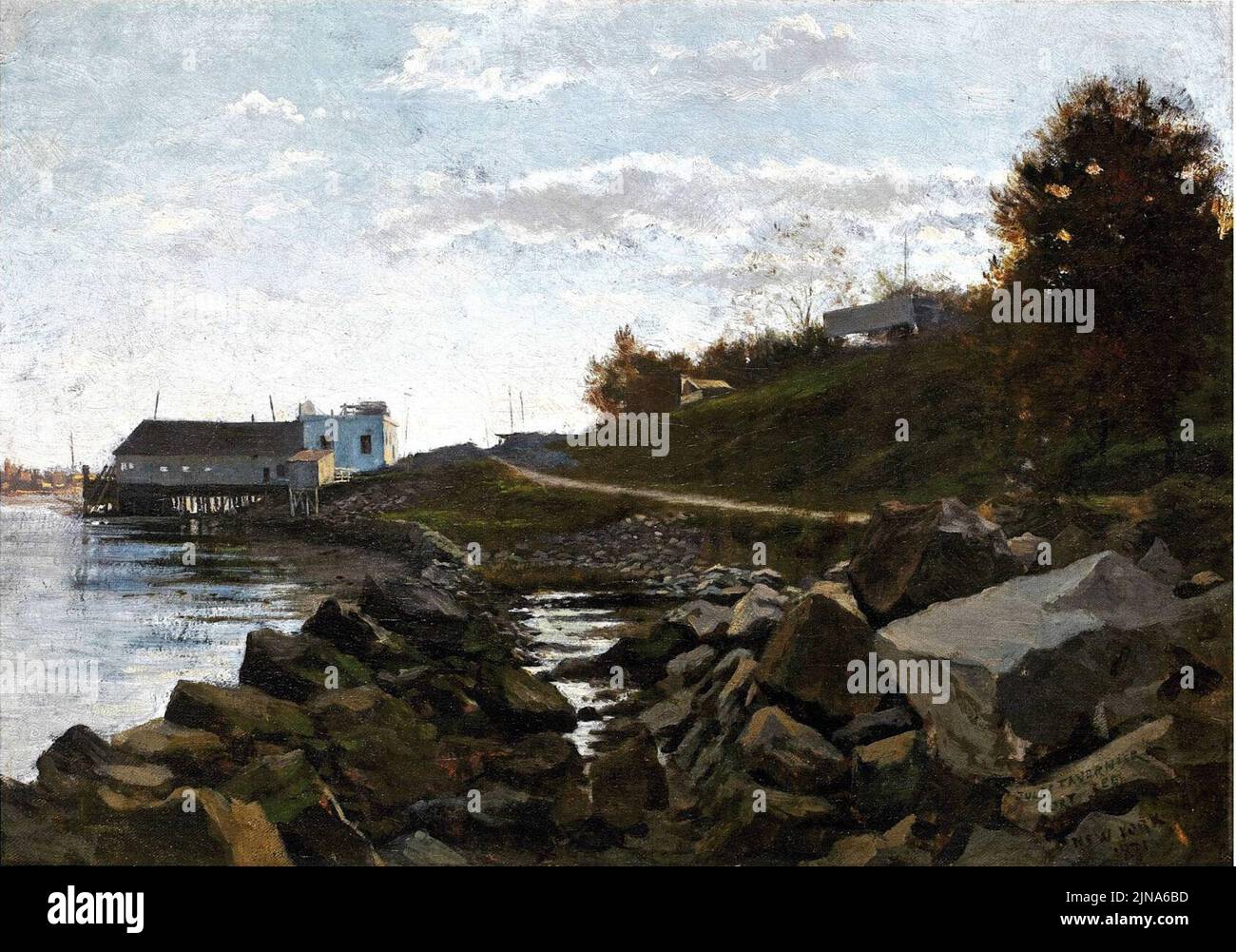 'Fort Lee -New Jersey-' by Jules Tavernier, 1871 Stock Photo - Alamy