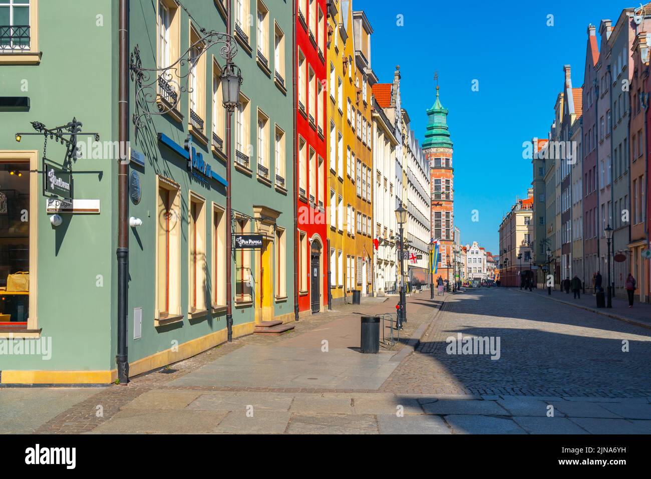 Gdansk, Poland - 11 March, 2022: Colorful medieval townhouses in gdansk ...