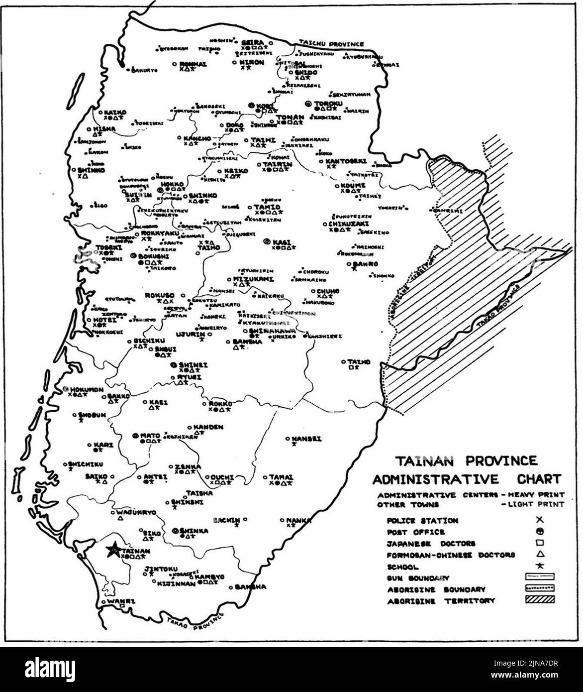 Tainan Province Administrative Chart Stock Photo - Alamy
