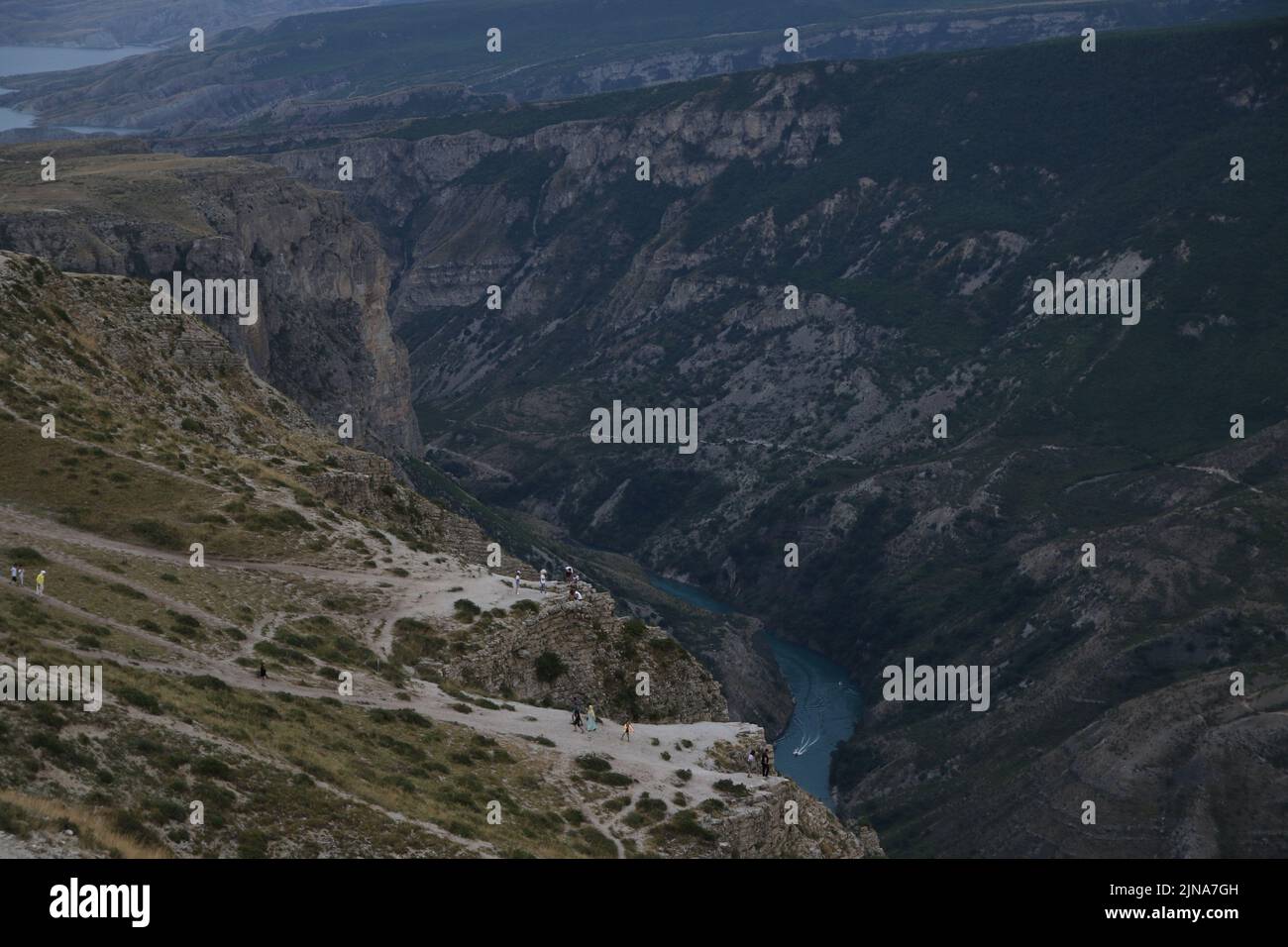 View into the Sulak Canyon, a tourist attraction in the Dagestan is one ...