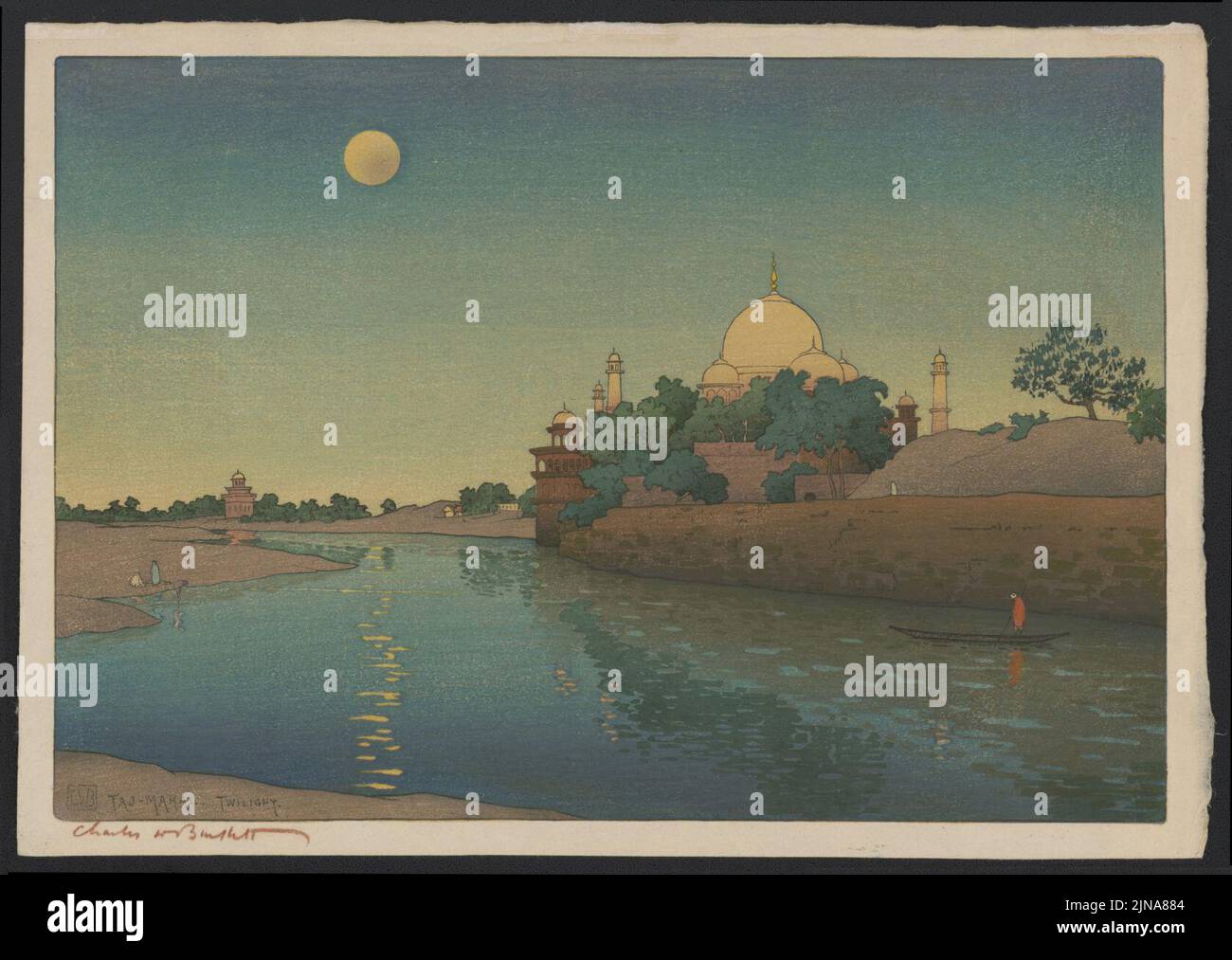 Taj-Mahal, twilight - CWB (monogram) ; Charles W. Bartlett Stock Photo ...