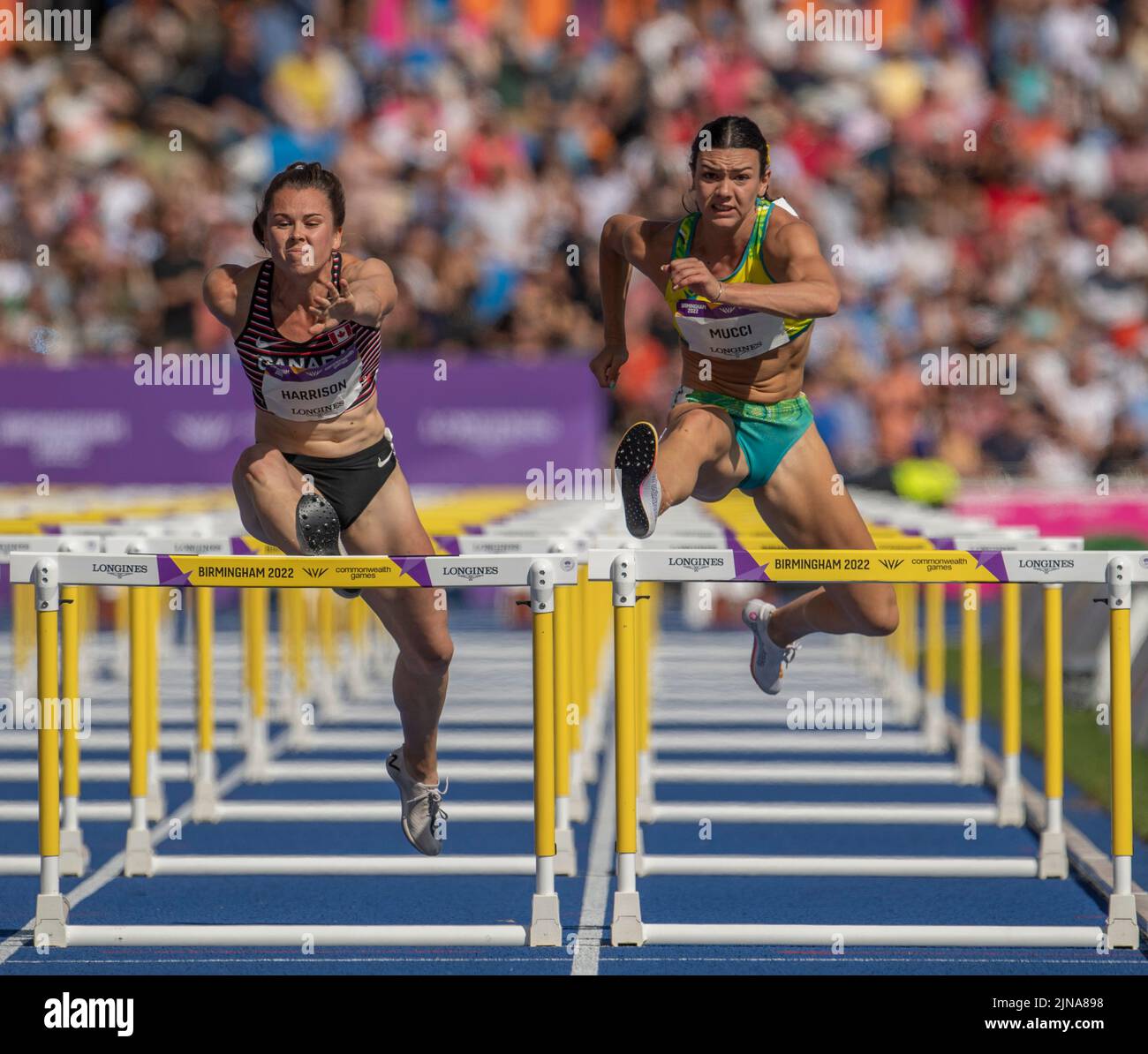 Michelle Harrison off Canada and Celeste Mucci of Australia competing ...