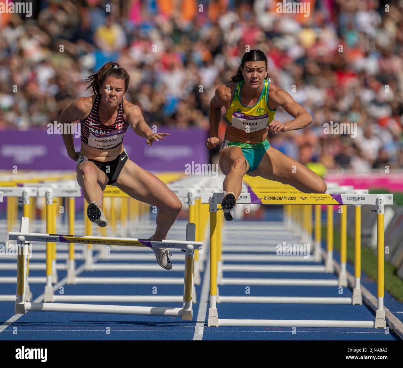 Michelle Harrison off Canada and Celeste Mucci of Australia competing ...