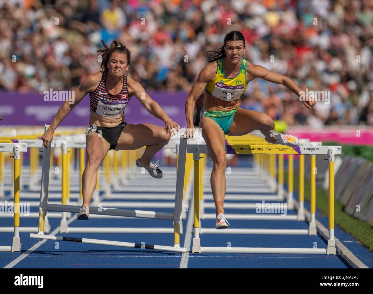 Michelle Harrison off Canada and Celeste Mucci of Australia competing ...