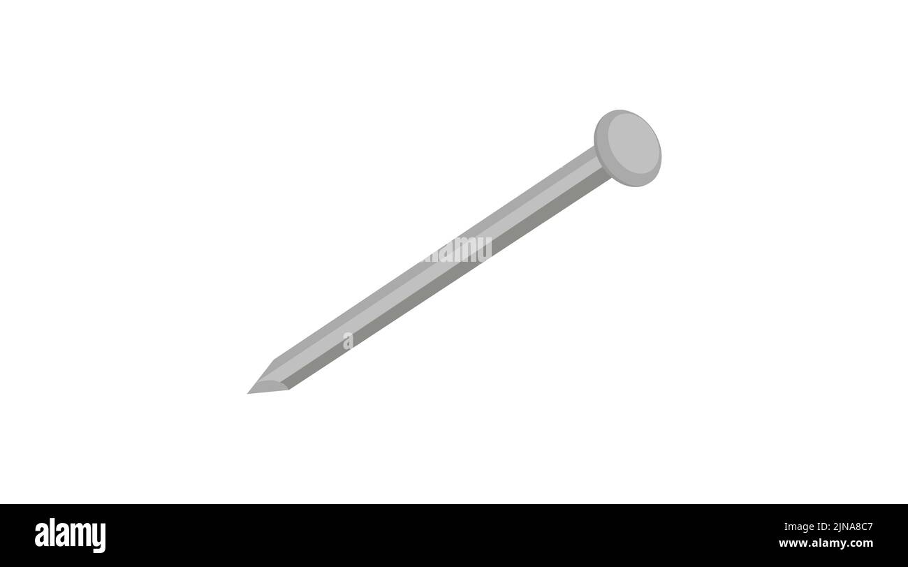 Vector Isolated Illustration of a Metal Steel Nail Stock Vector Image ...