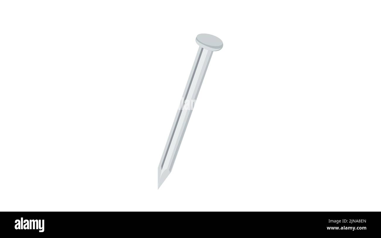 Vector Isolated Illustration of a Metal Steel Nail Stock Vector Image ...
