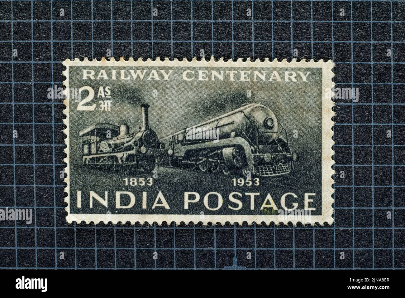 Vintage stamp of Indian railway centenary, india, asia Stock Photo - Alamy