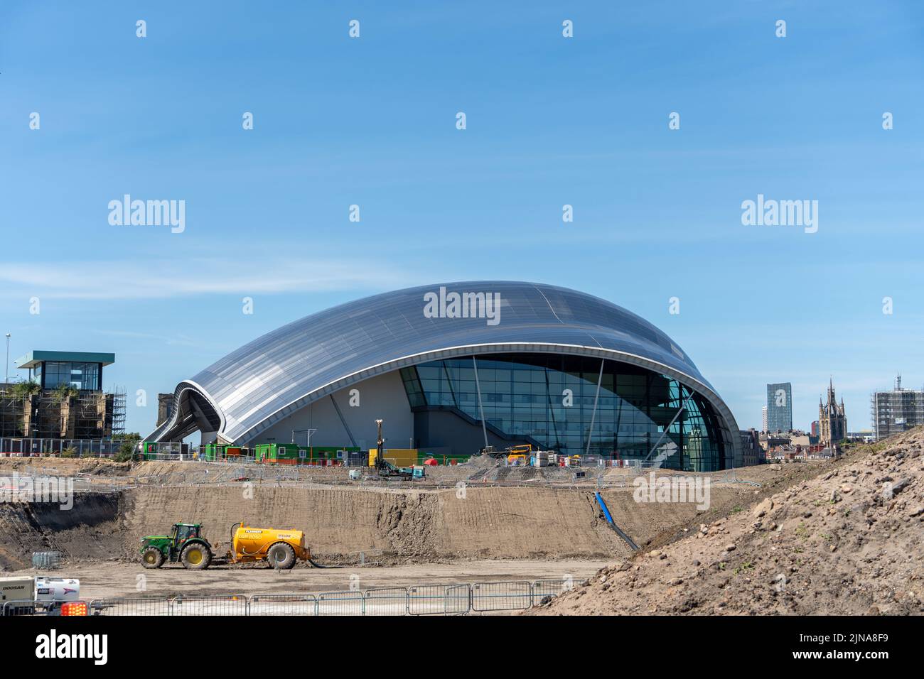 Side view of Norman Foster designed Sage Gateshead music venue, now ...