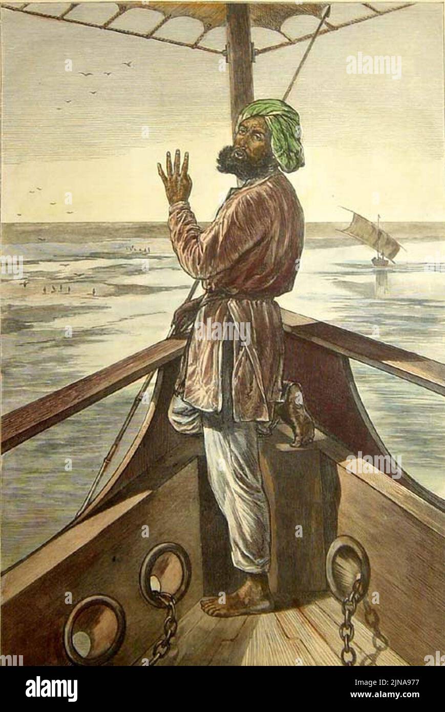 Taking soundings on Board a Steamer on the Indus Stock Photo - Alamy