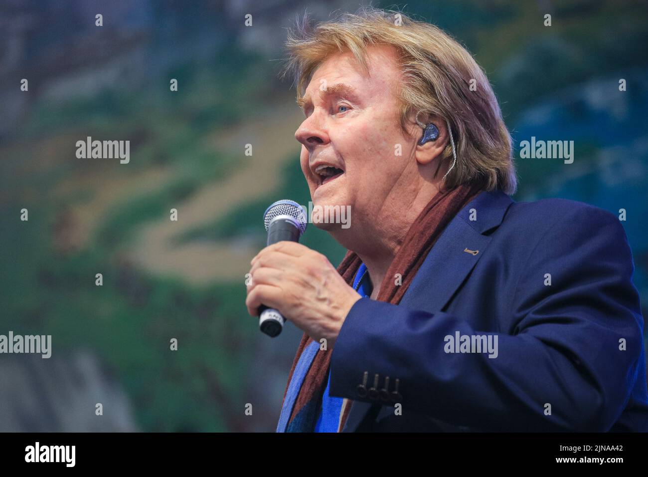 Howard Carpendale, popular singer, performs on stage at Cranger Kirmes ...