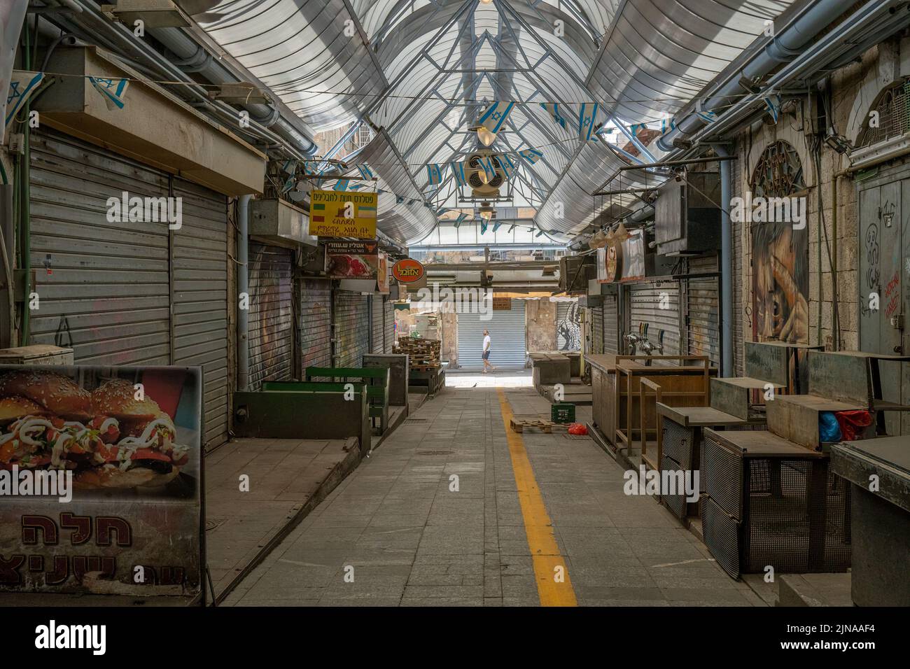 Jerusalem, Israel - April 30th, 2022: The " Machane Yehuda" roofed ...