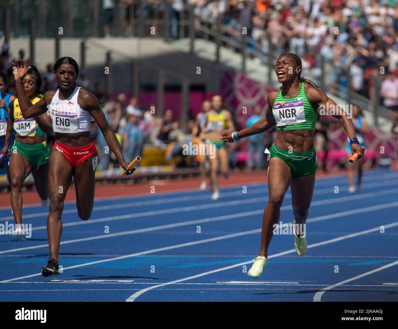Daryll Neita of England and Nzubechi Grace Nwokocha of Nigeria ...