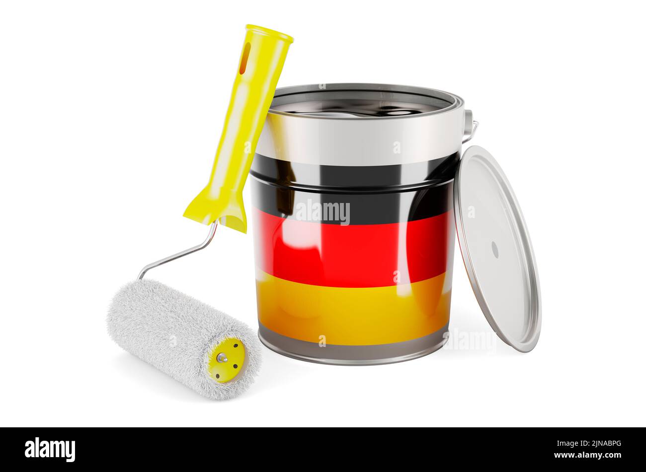 German flag on the paint can, 3D rendering isolated on white background ...