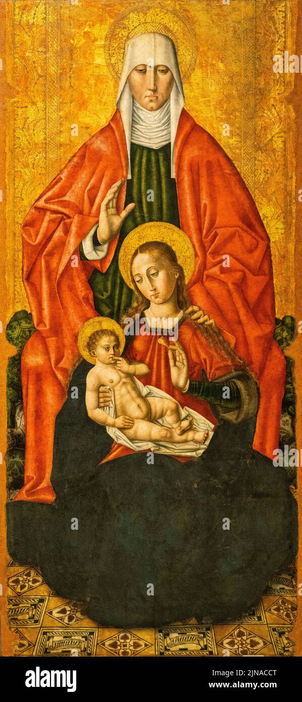 Saint Anne, Mary and Jesus, Pere Terrencs, 1500, tempera on panel ...