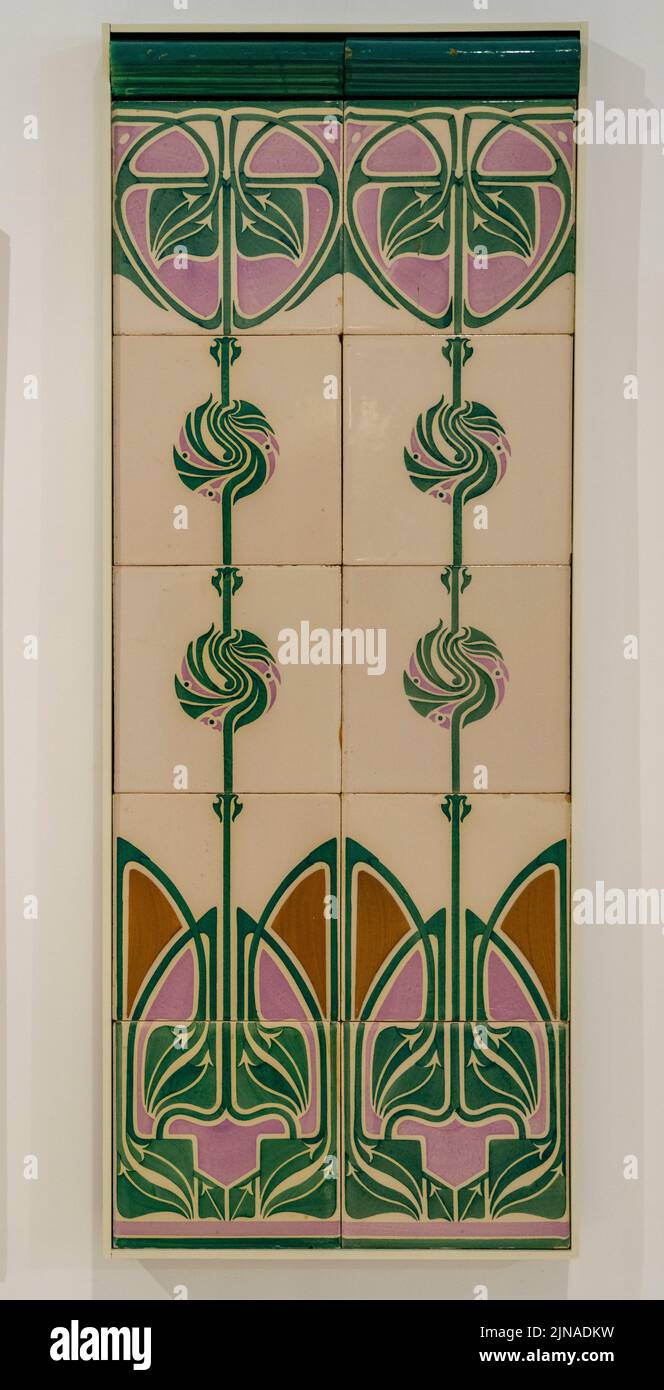 tile baseboard, glazed ceramic, Museu de Mallorca, Palma, Majorca ...