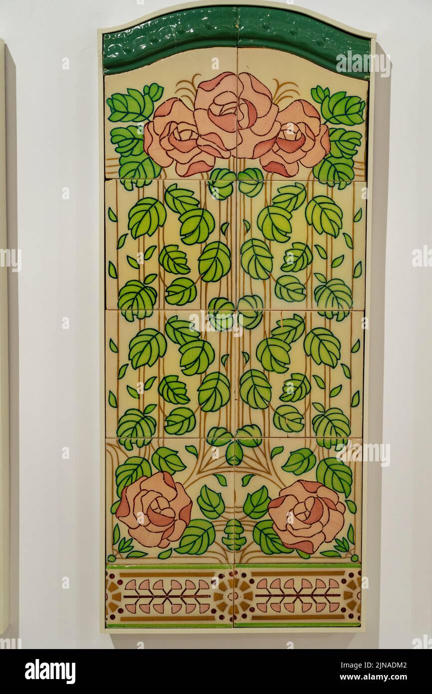 tile baseboard, glazed ceramic, Museu de Mallorca, Palma, Majorca ...