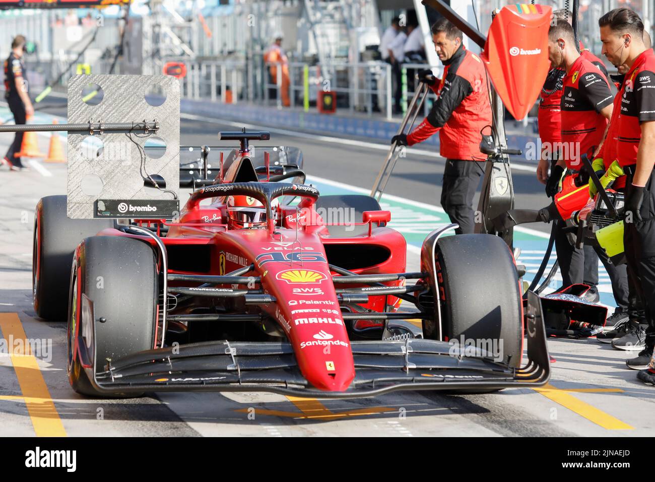 Ferrari f1 75 charles leclerc pit hi-res stock photography and images - Alamy