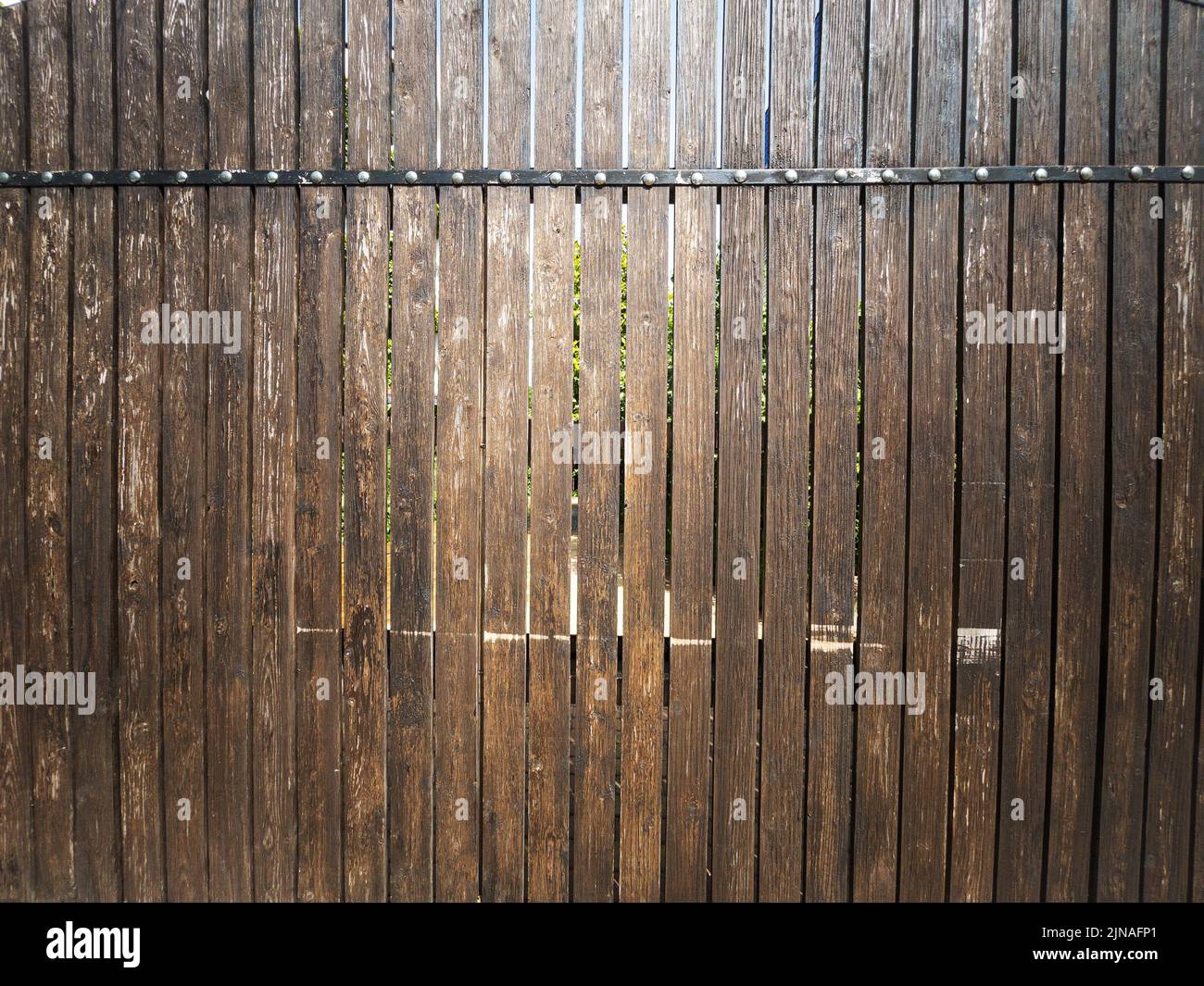 Fence made of vertical boards of natural wood in full screen Stock ...