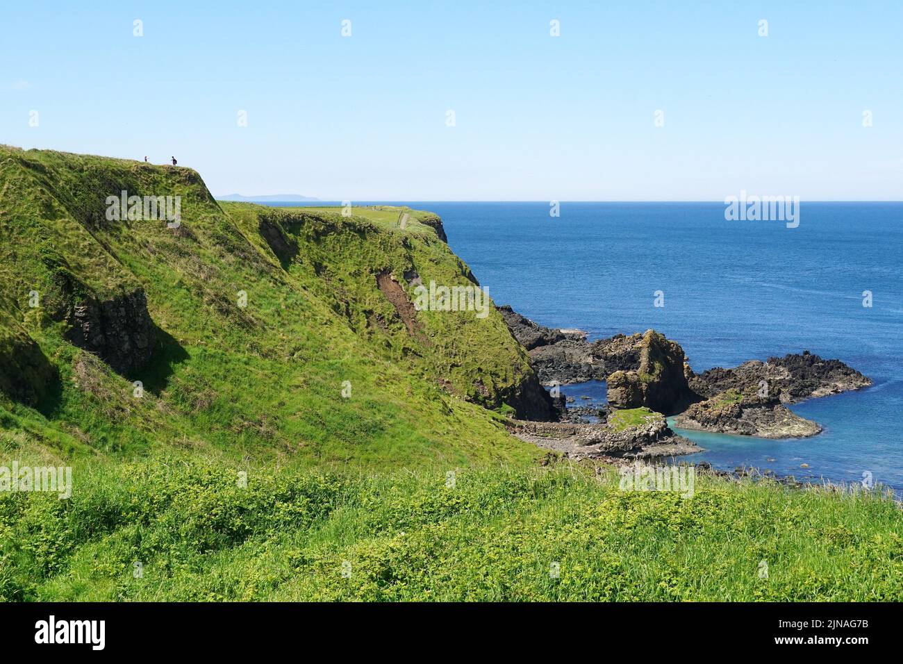 landscape, Giant's Causeway, national nature reserve, County Antrim ...