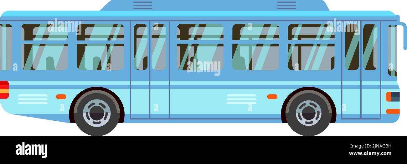 Blue bus side view. Passenger city transport Stock Vector Image & Art ...