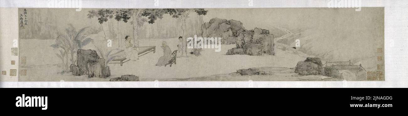 Tang Yin - Tea Drinking Under the Wutong Tree Stock Photo - Alamy