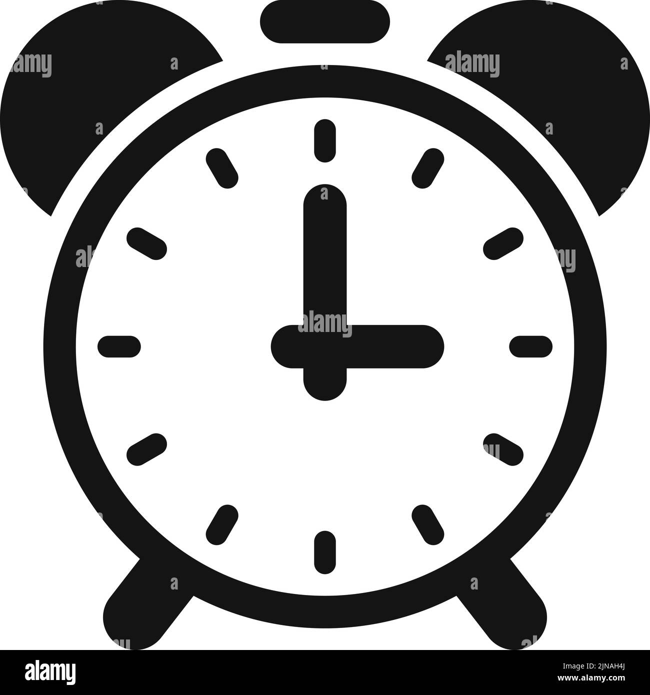 Alarm clock icon. Black deadline symbol. Reminder sign Stock Vector ...