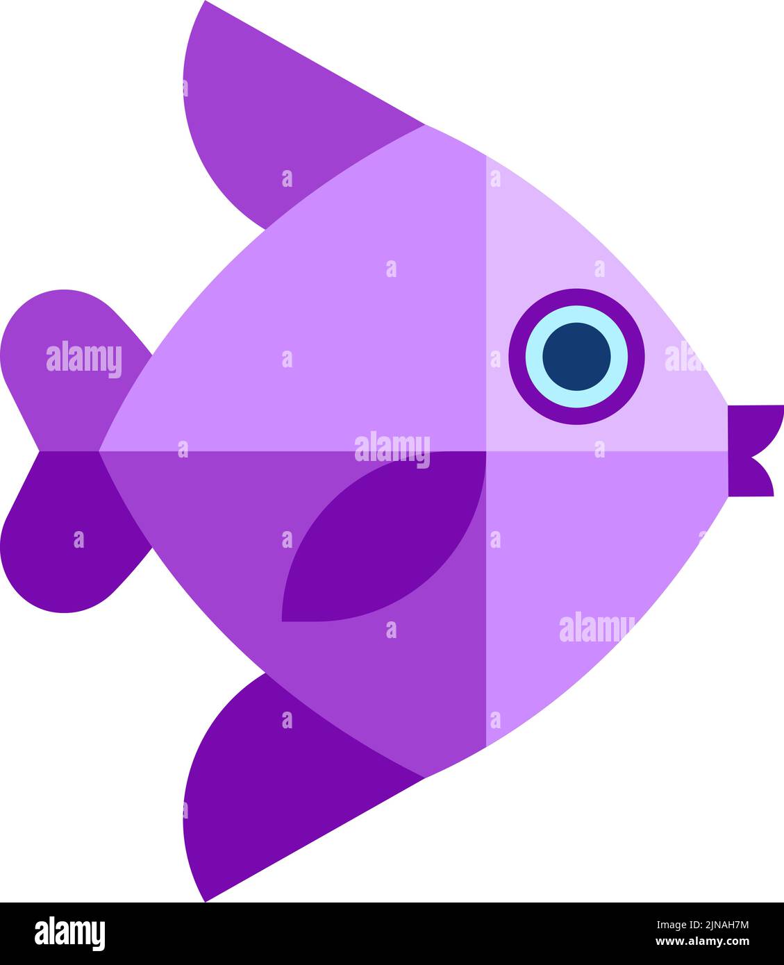 Purple fish. Stylized underwater ocean fauna icon Stock Vector Image ...