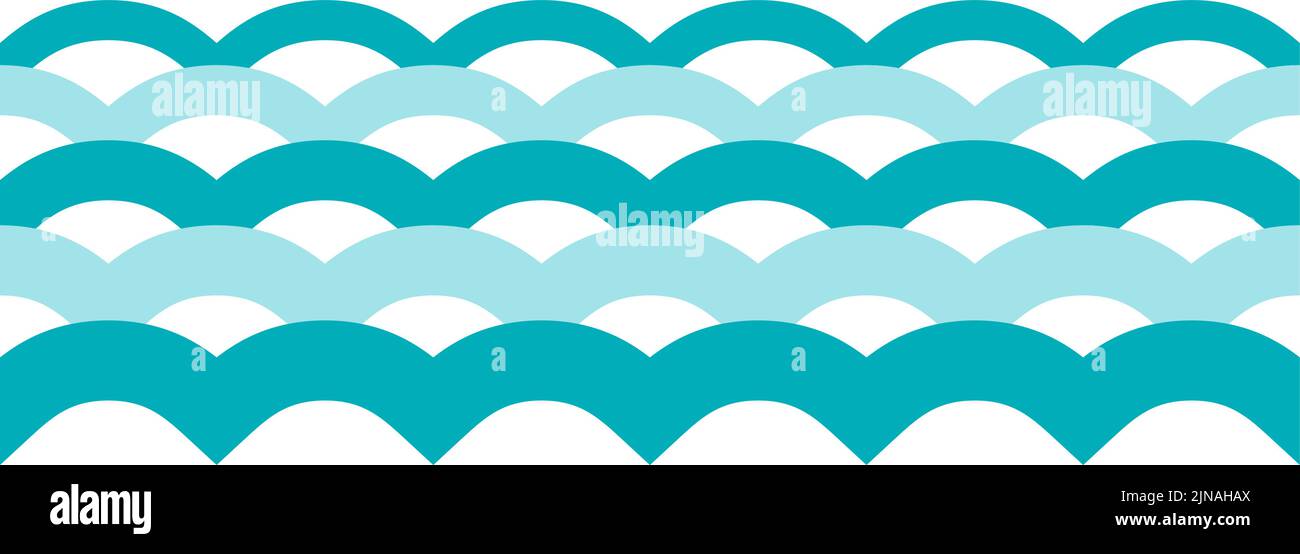 Stylized water waves. Blue ocean shape pattern Stock Vector Image & Art ...
