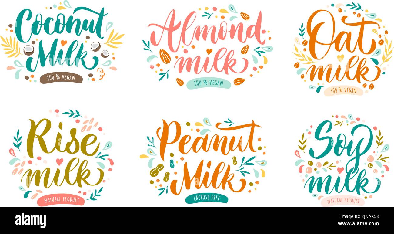 Dairy free oat drink Stock Vector Images - Alamy