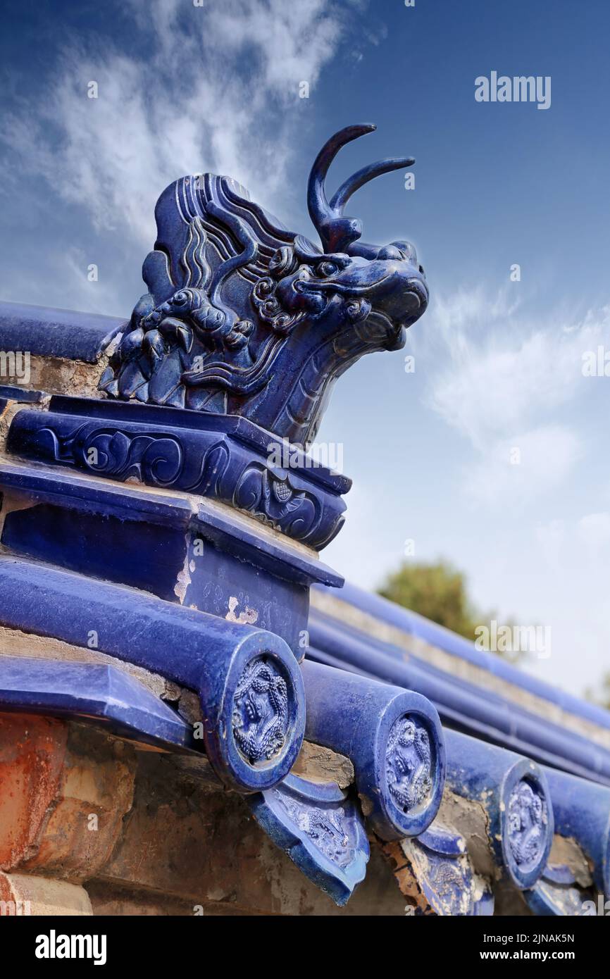 Fable figure on the Roof of Emperor's houses in Beijing, China Stock ...