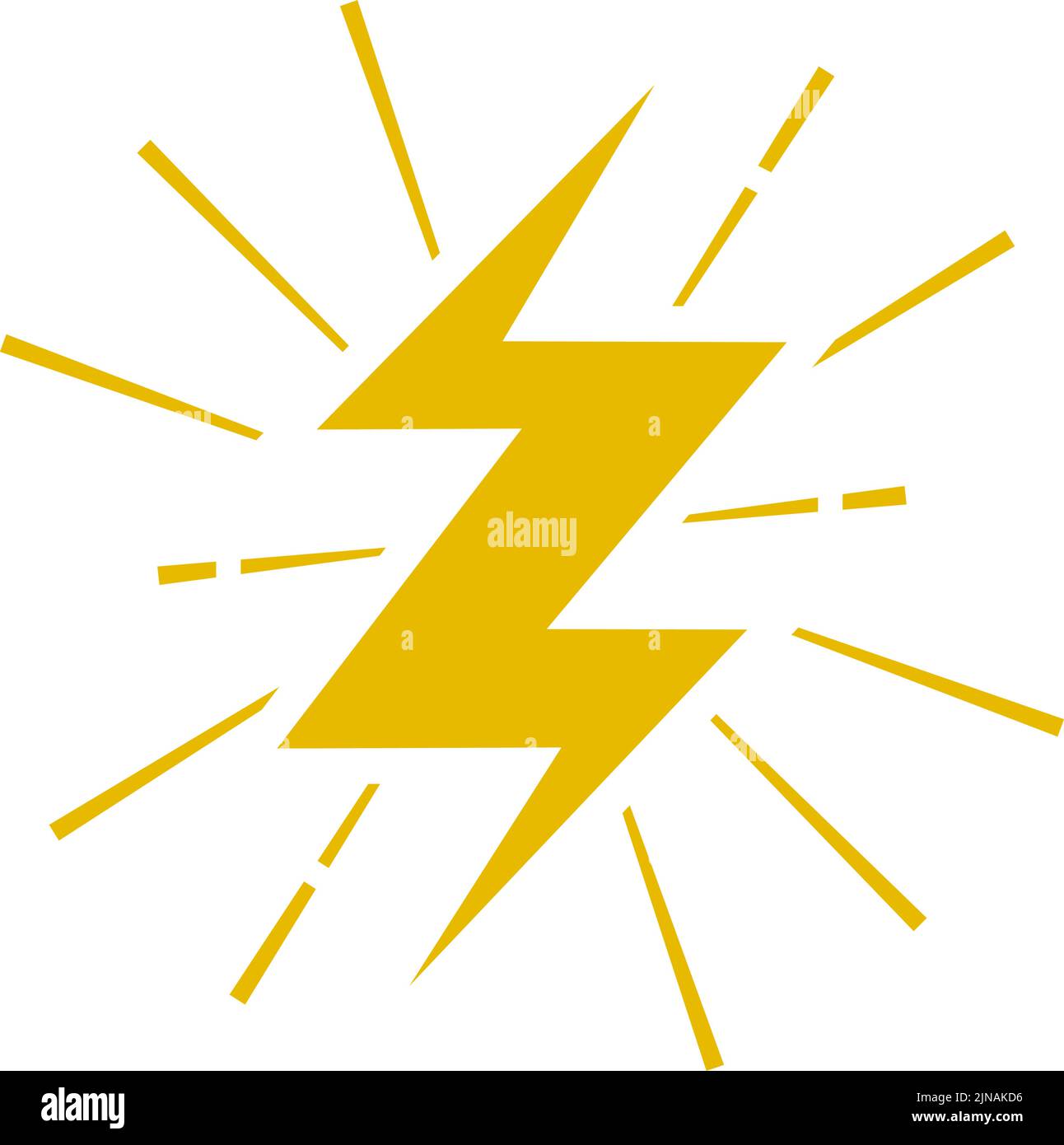 Thunderbolt icon Yellow electric lightning. Power symbol Stock Vector ...
