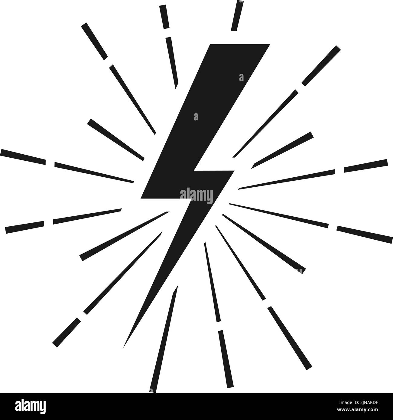 Lightning icon. Shining strike. Thunder bolt black symbol Stock Vector ...