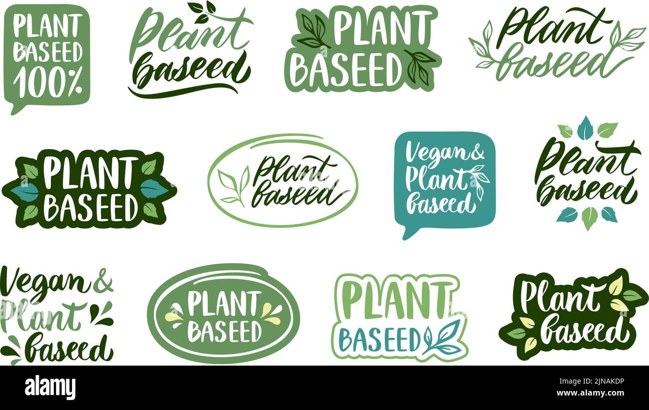 Plant based diet tag. Organic product label, vegan food certificate ...